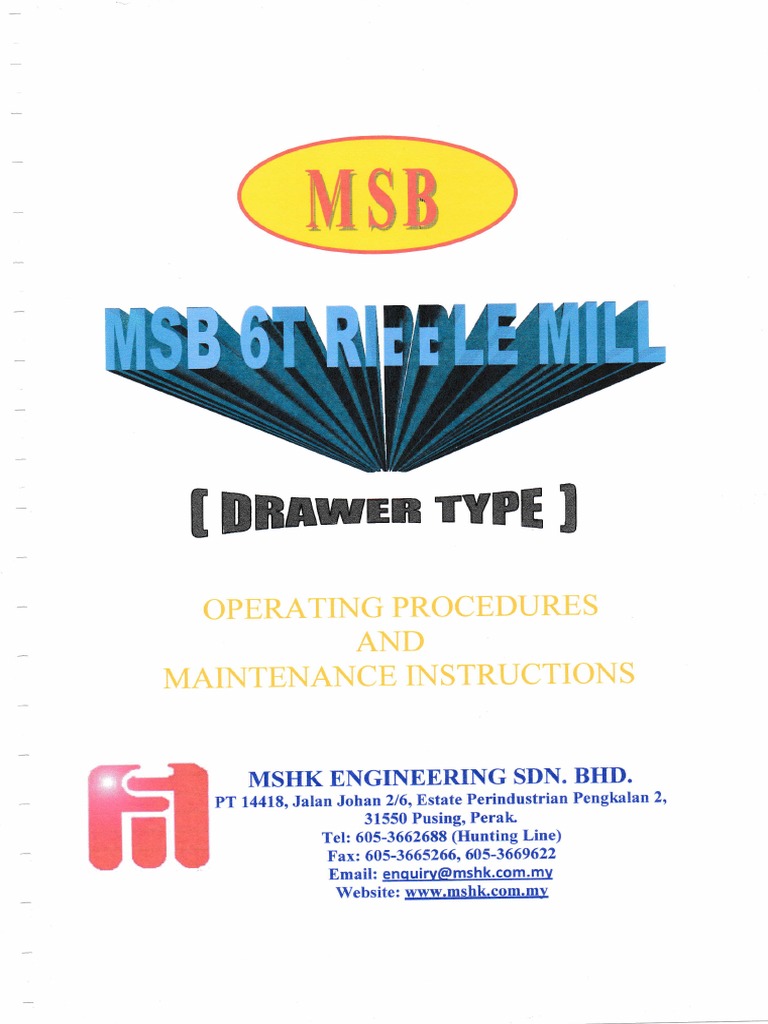 MSB 6T Ripple Mill PDF | Download Free PDF | Tools | Secondary Sector Of The Economy