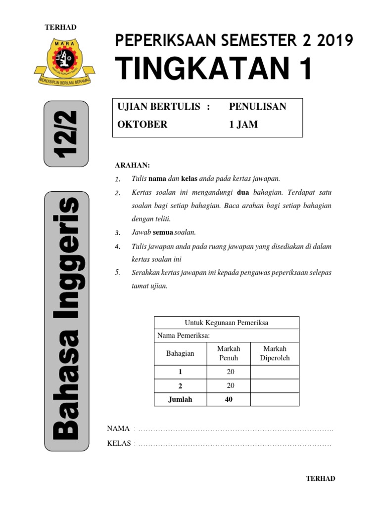 Soalan Bi K2 T1 | PDF