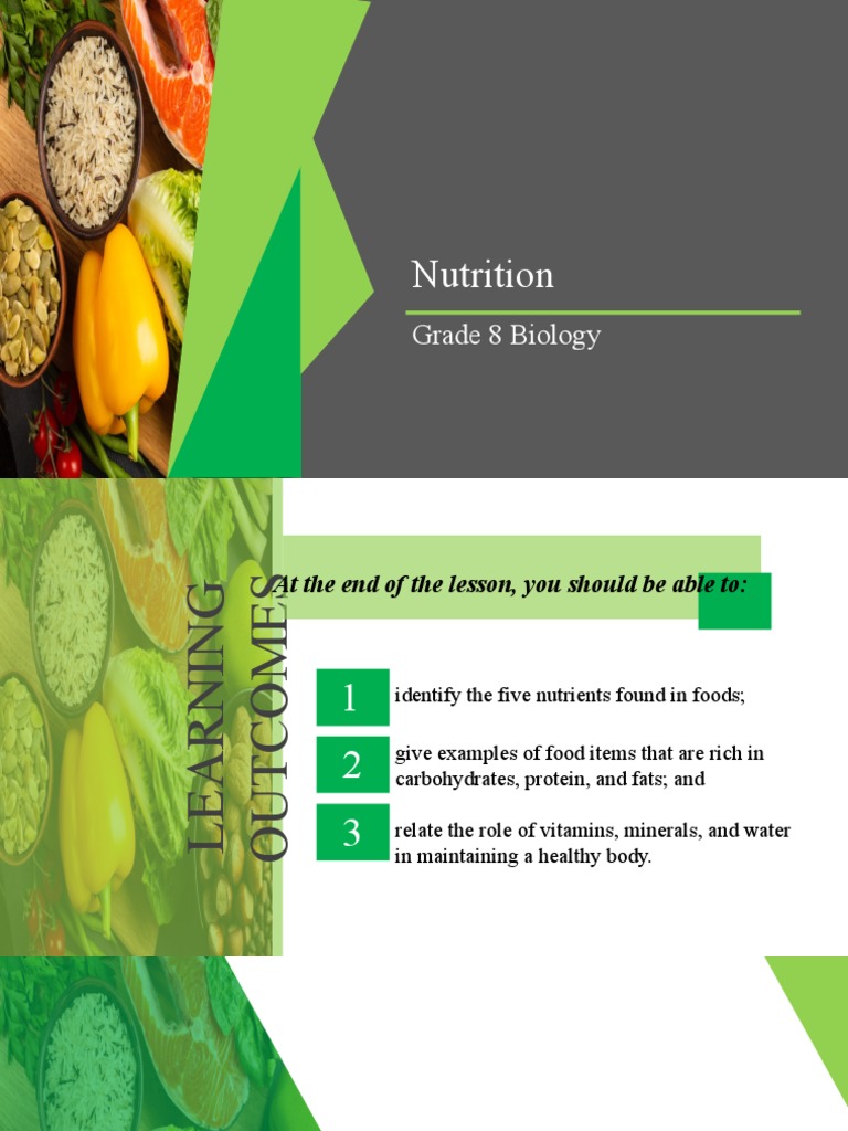 Nutrition: Grade 8 Biology | PDF | Carbohydrates | Foods