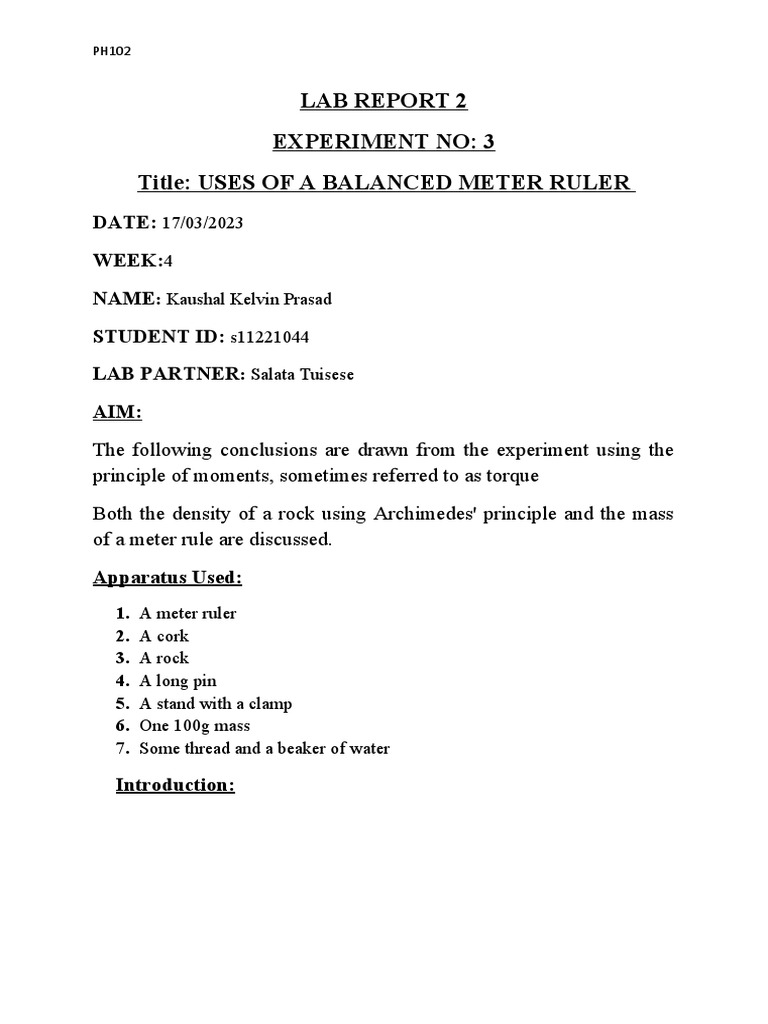 Balanced Meter Ruler Experiment Insights | PDF | Social Science