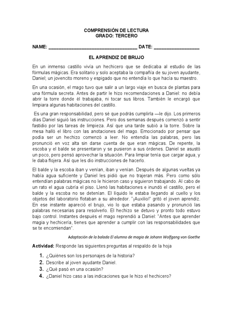 Comprension de Lectura | PDF