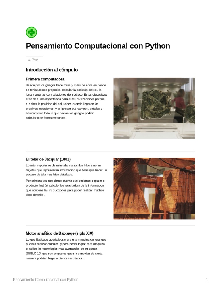 Apuntes de Introduccion Al Pensamiento Computacional Con Python | PDF ...
