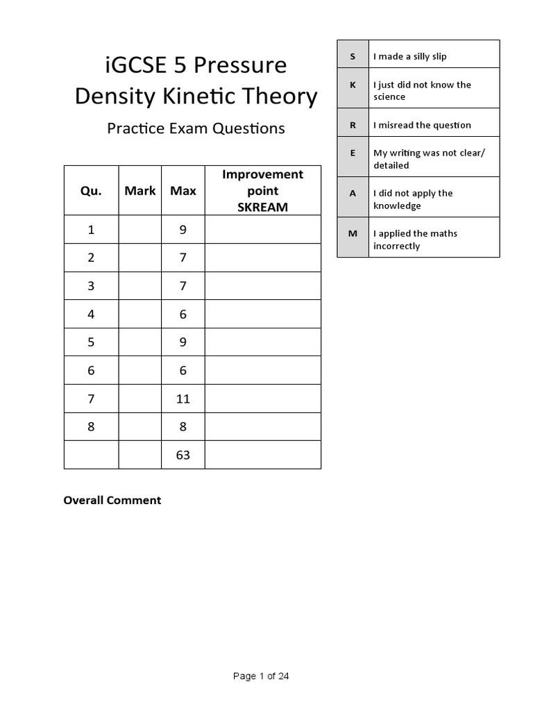 Pressure Density and Mass | PDF