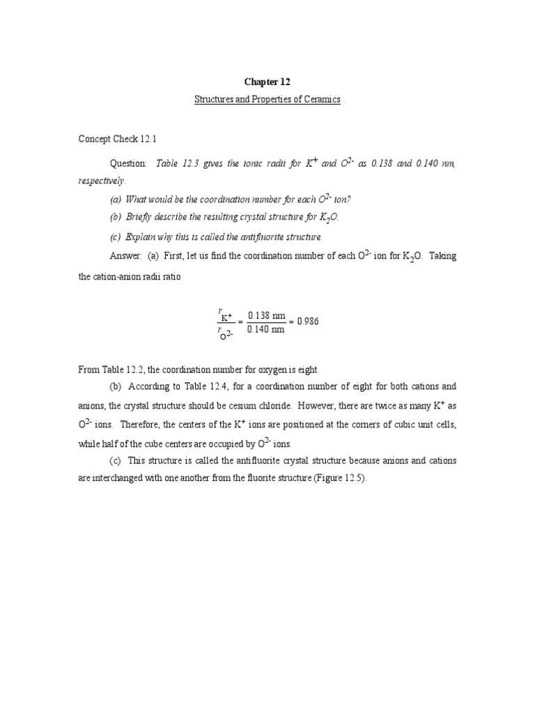 Materials Science and Engineering Concept Check Part3 PDF | PDF ...