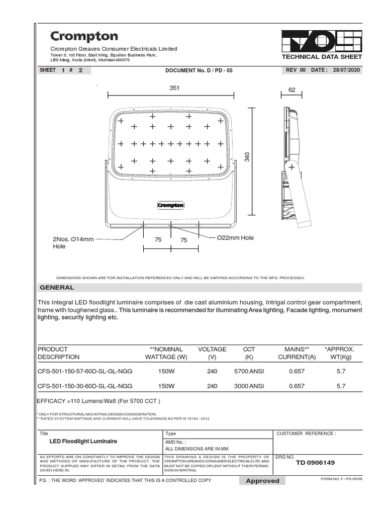 CFS 501 150 57 60D SL GL NGG - CLF500110 A2 | PDF | Lighting ...