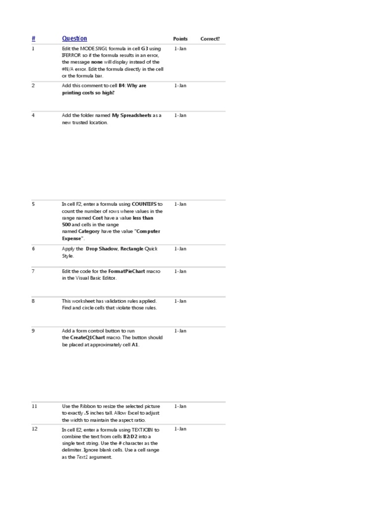 Excel Black Belt (Answers) | PDF | Microsoft Excel | Spreadsheet