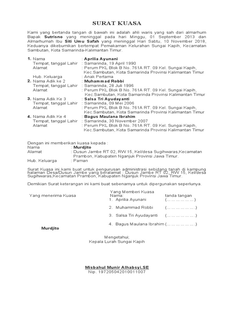 SURAT KUASA.doc | PDF