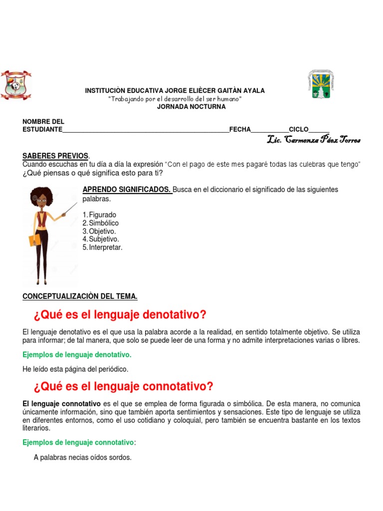 Lenguaje Connotativo y Denotativo | PDF | Artes del Lenguaje y Comunicación