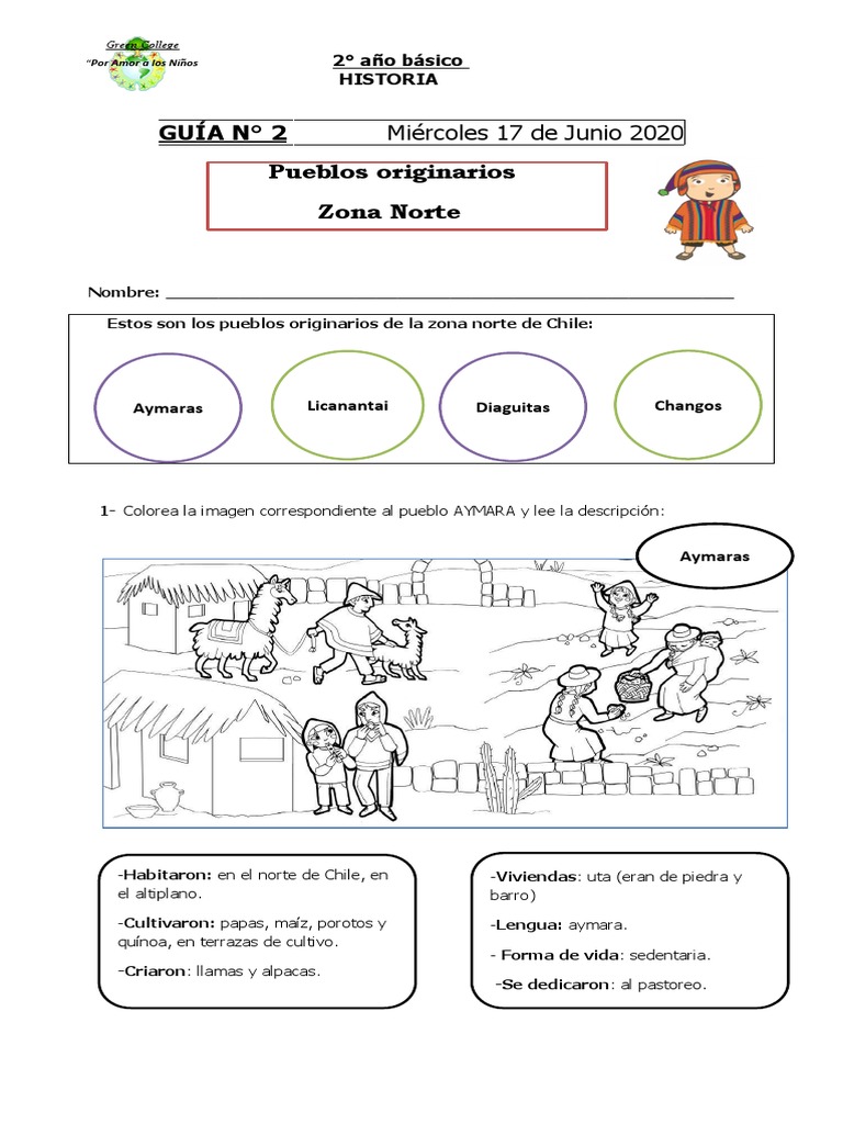 Guía 2 Pueblos Originarios Zona Norte 2° Basico | PDF | Andes | Pueblos ...