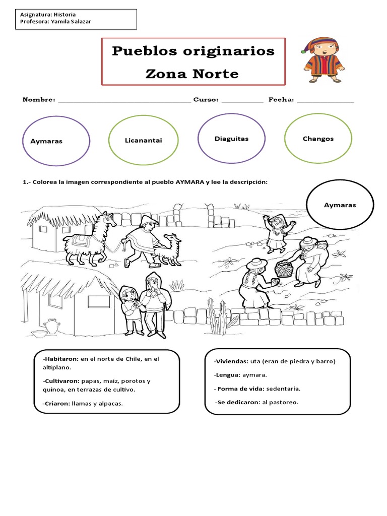 Actividades sobre Pueblos Originarios del Norte | PDF | Chile | Gente ...