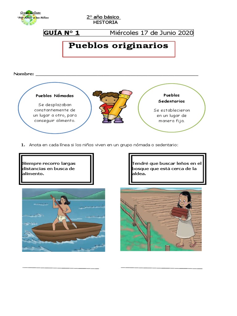 Guía 1 Pueblos Originarios 2° Basico | PDF | Nómada | Chile
