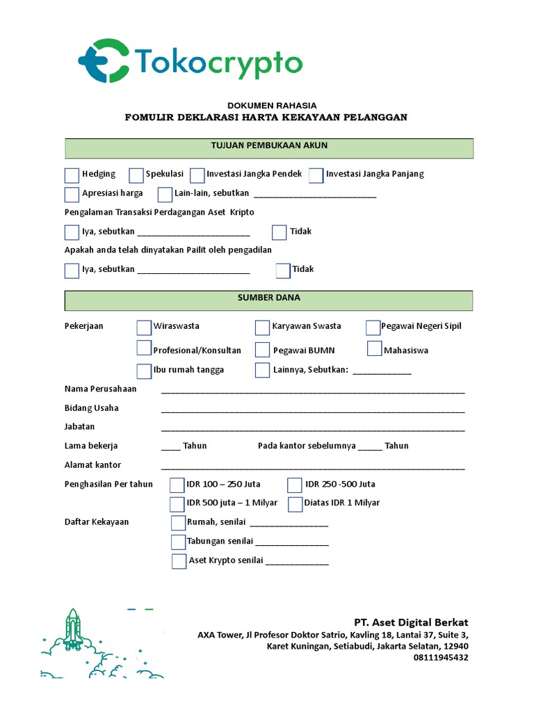 Formulir Deklarasi Harta Kekayaan | PDF | Pengelolaan Keuangan & Uang
