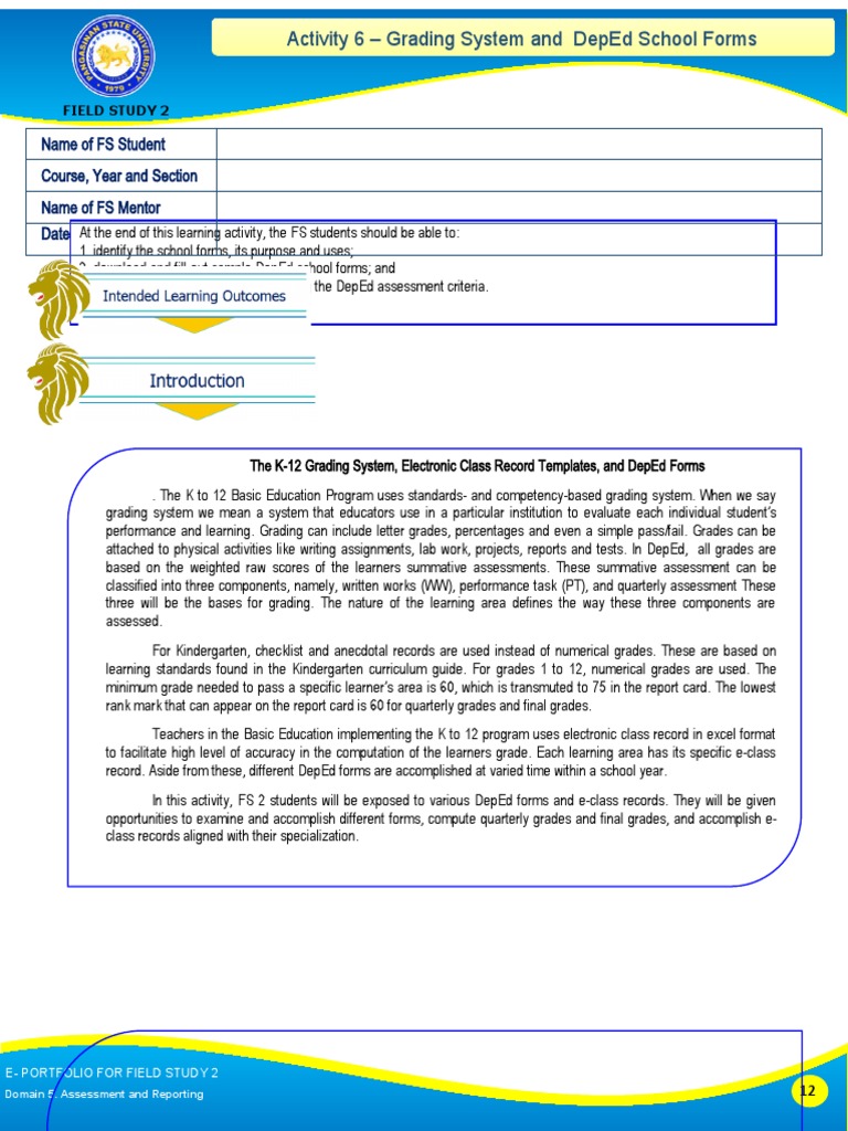FS 2 Activity 6 | PDF | Educational Assessment