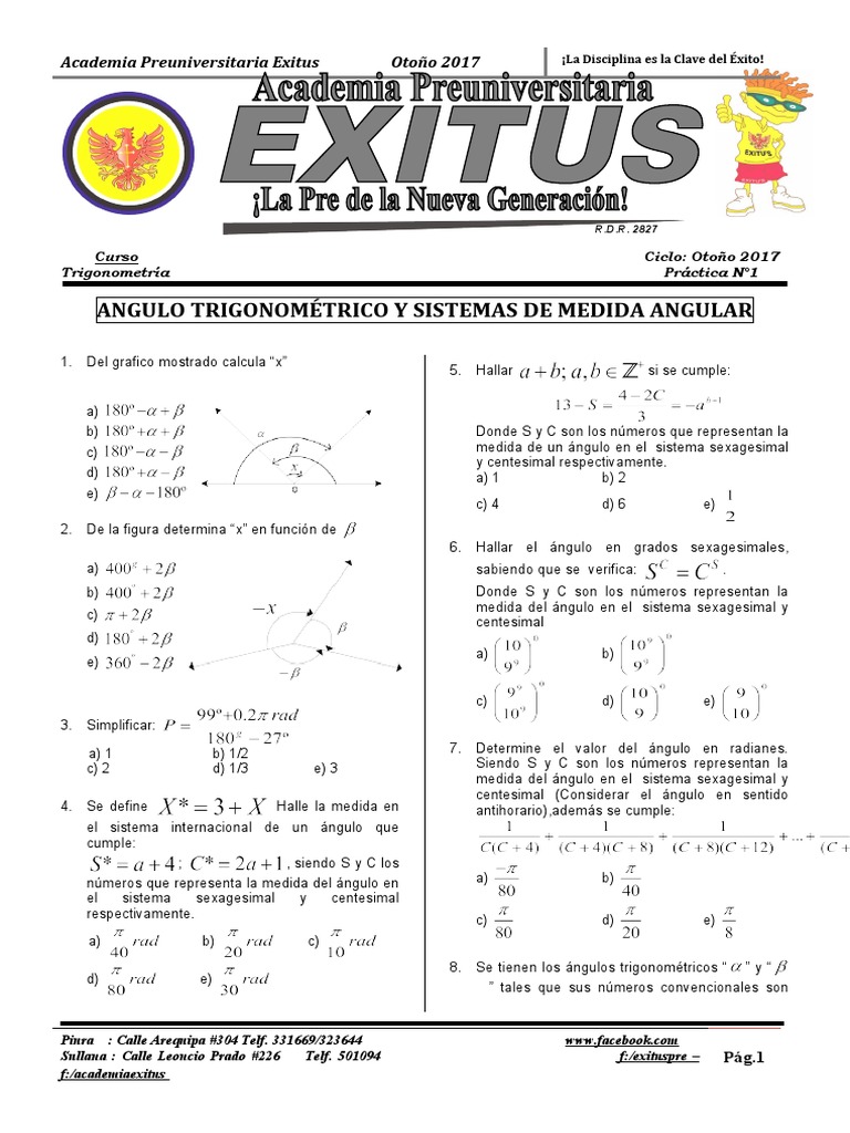 Angulo y Sistema Angular | PDF | Ángulo | Trigonometría