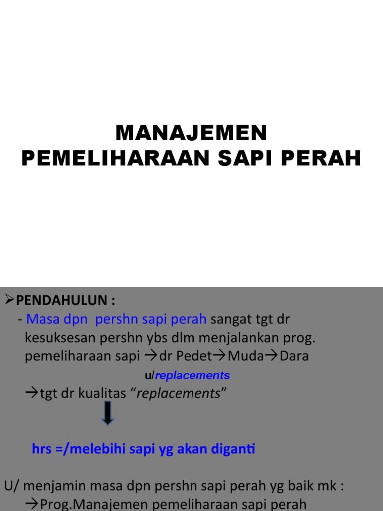 1-Pemeliharaan Anak Sapi (Pedet) - 1 | PDF
