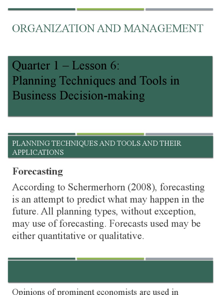 Orgman Lesson 6 | PDF | Decision Making | Forecasting