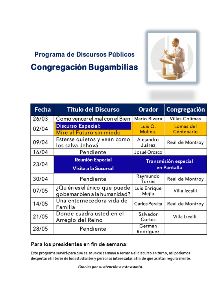 Programa de Discursos Públicos | PDF