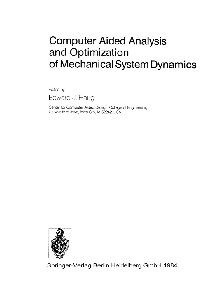 【Haug-1984】Computer Aided Analysis and Optimization of Mechanical System Dynamics PDF | PDF ...