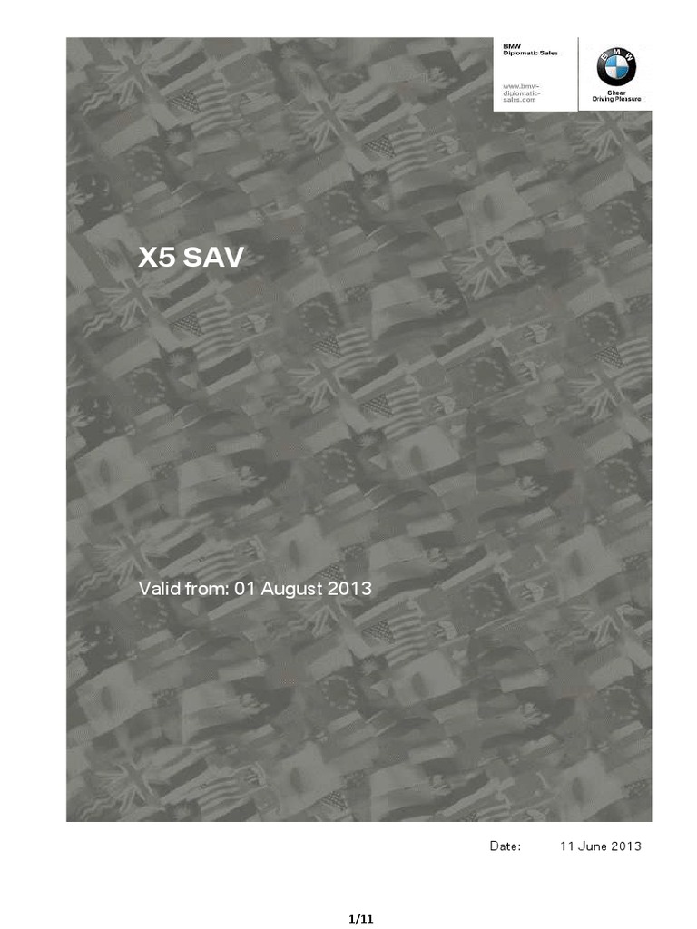 BMW X5 SAV Vehicle Pricelist (in | PDF | Headlamp | Trunk (Car)