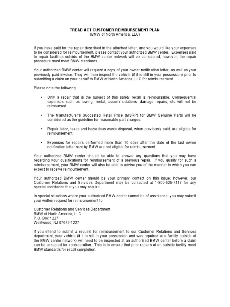 BMW Tread Act EN PDF | PDF | List Price