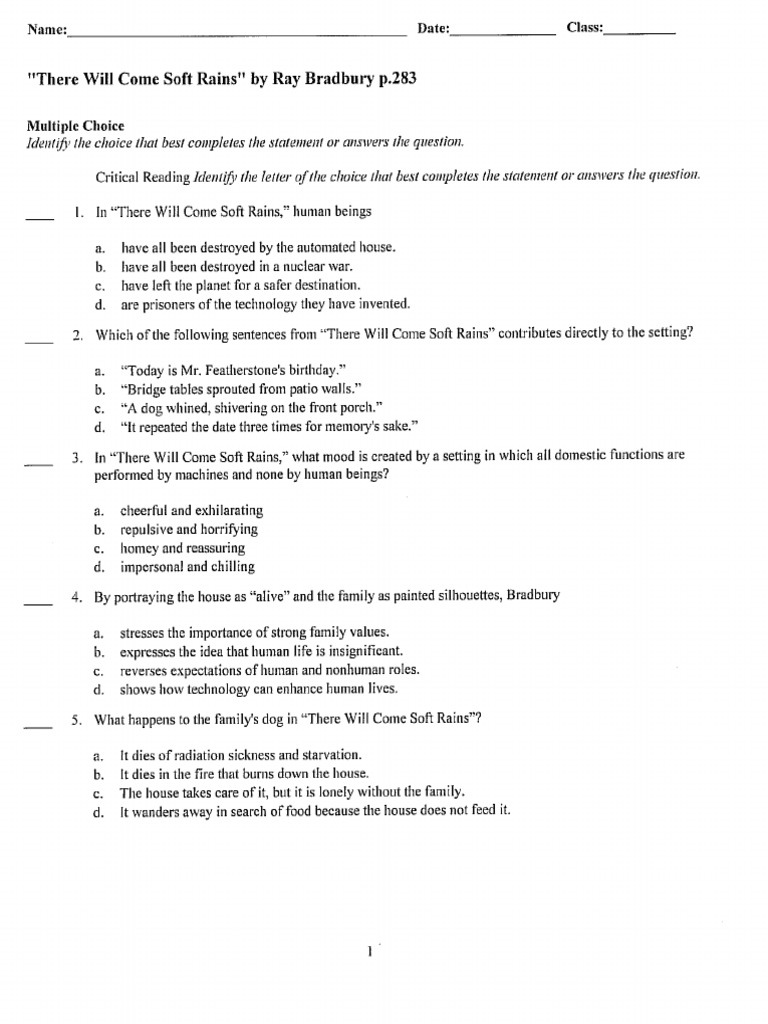 There Will Come Soft Rains | PDF