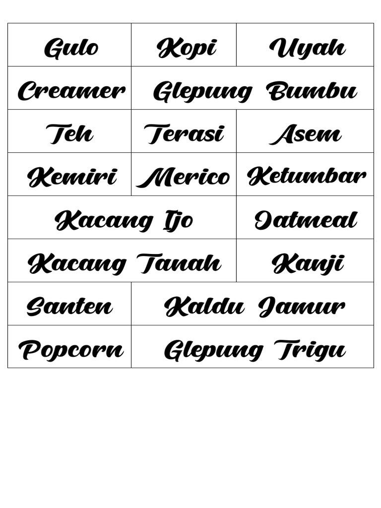 Label Bumbu PDF | PDF