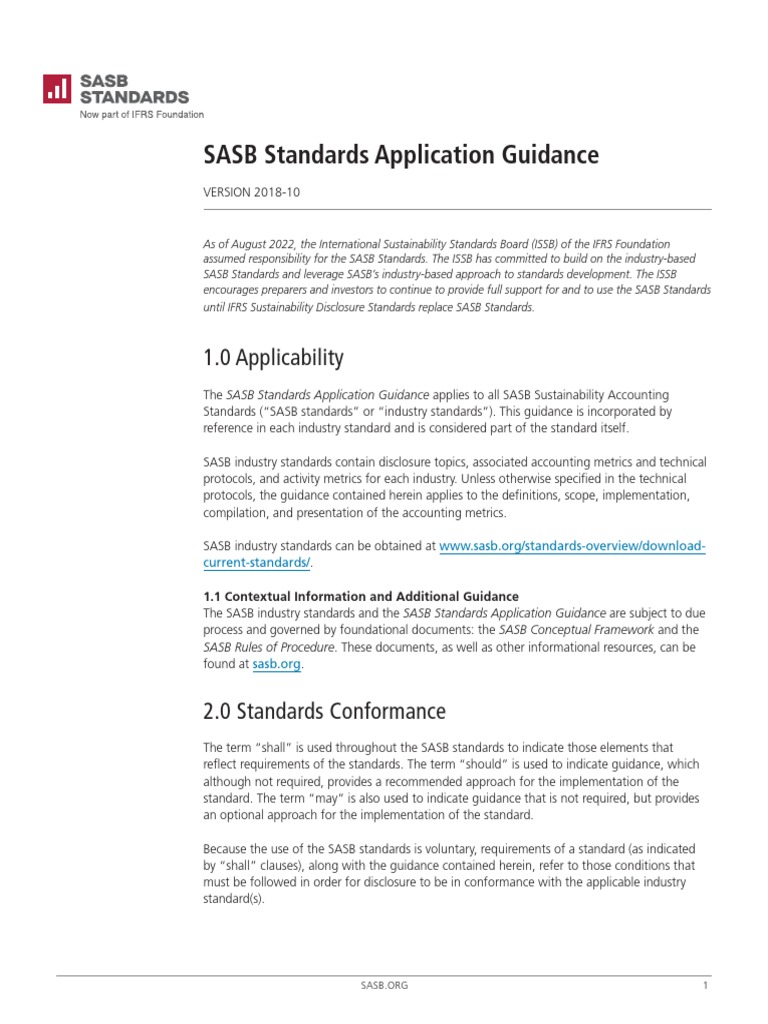SASB Standards Application Guidance 2018 10 | PDF | Business | Economies