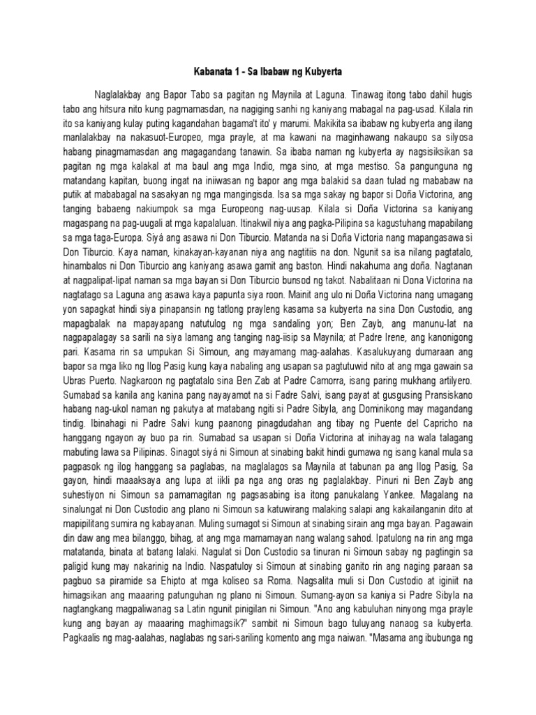 Mga Kabanata NG El Filibusterismo PDF | PDF