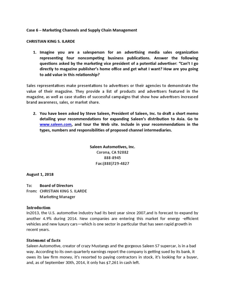 Case 6 | PDF | Lean Manufacturing | Inventory