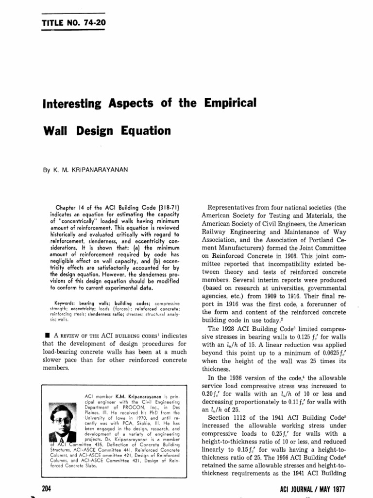 1kripanarayanan - 1977 - Interesting Aspects of The Empirical Wall ...