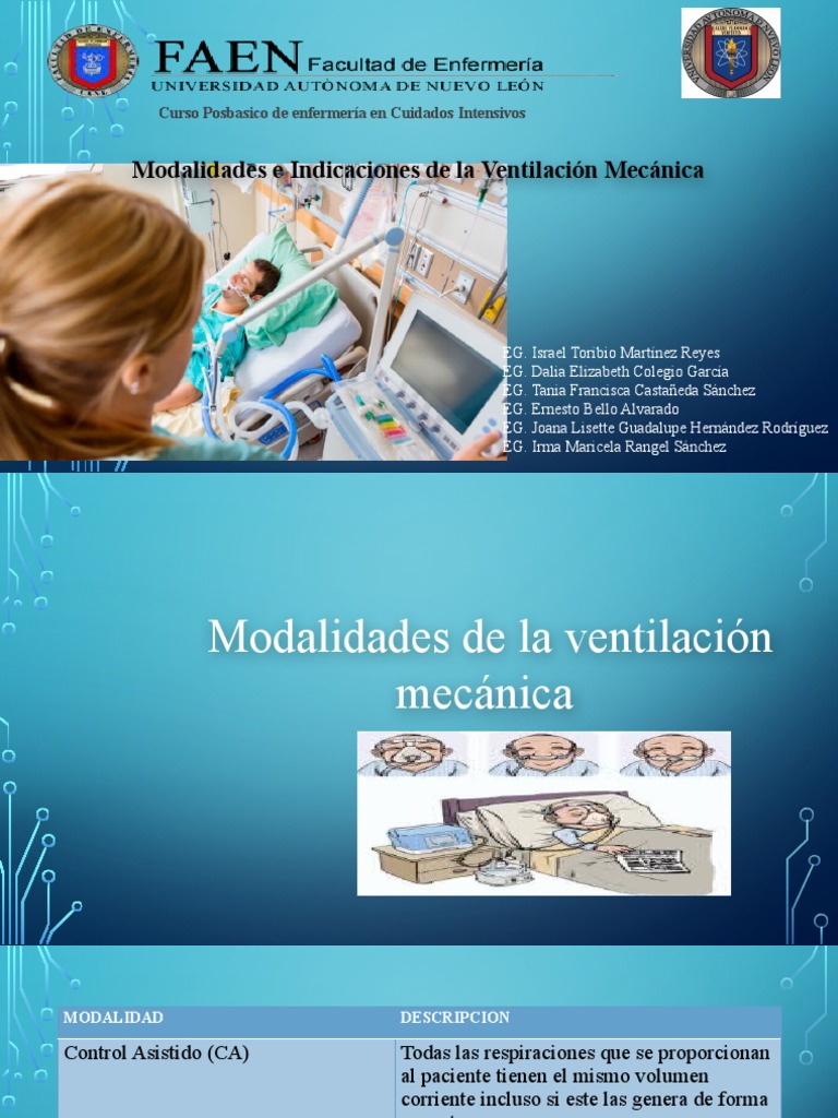 Modalidades e Indicaciones de La Ventilaciom Mecanica | PDF | Medicina | Enfermedades y trastornos