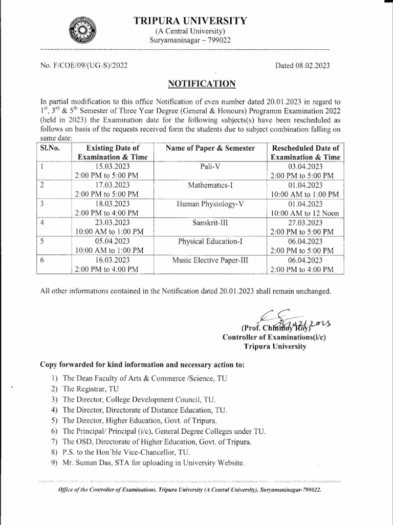 TDP Reschedule PDF | PDF