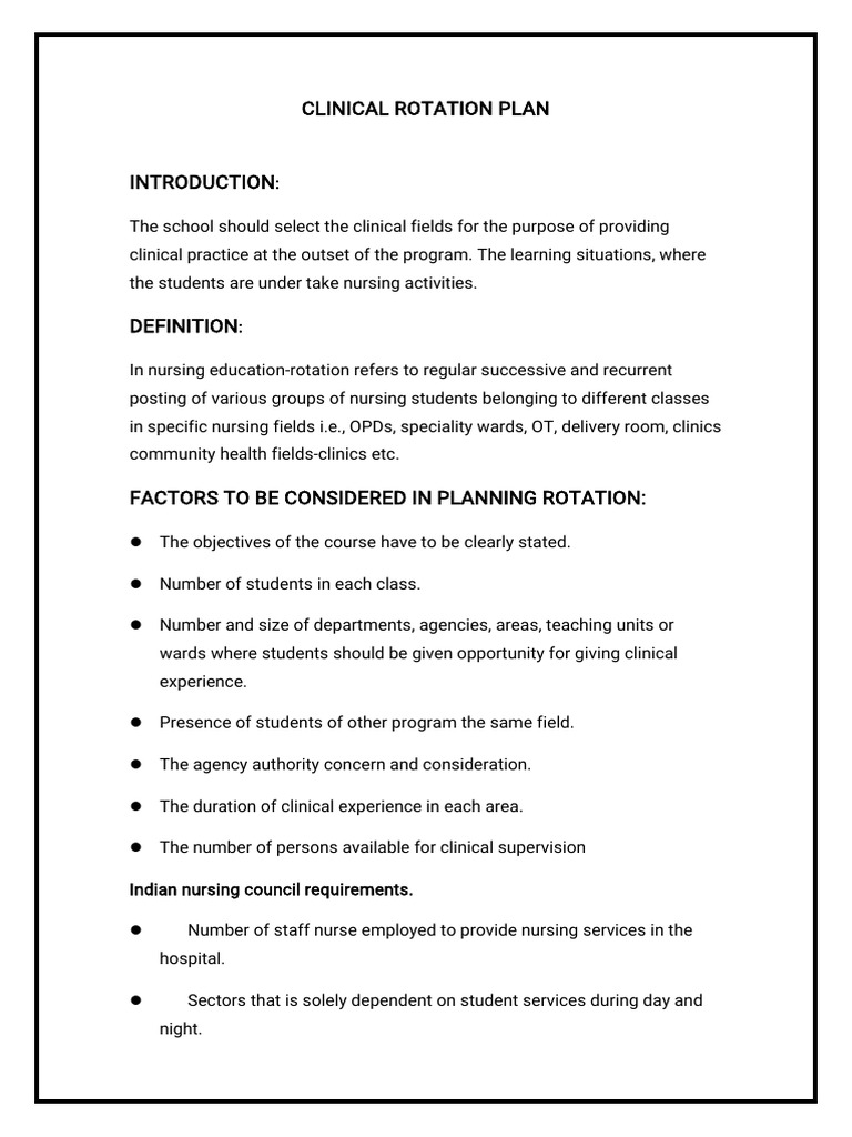 Clinical Rotation | Download Free PDF | Nursing | Teachers