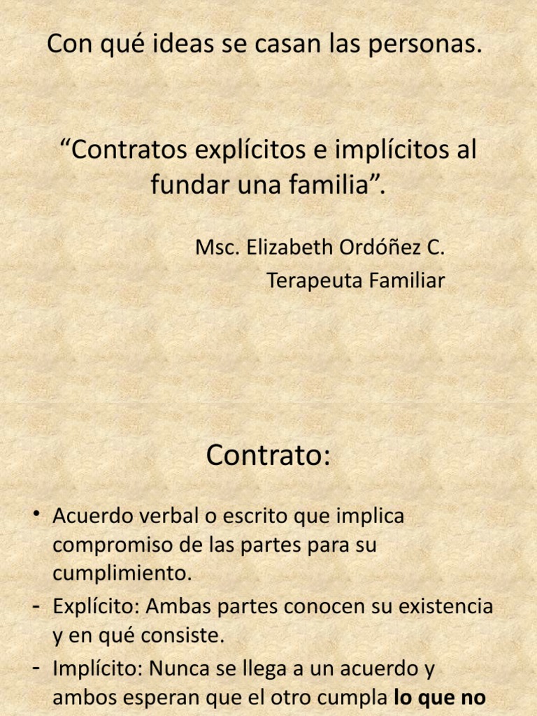 Contratos Implícitos y Explícitos Al Formar Una Familia | PDF