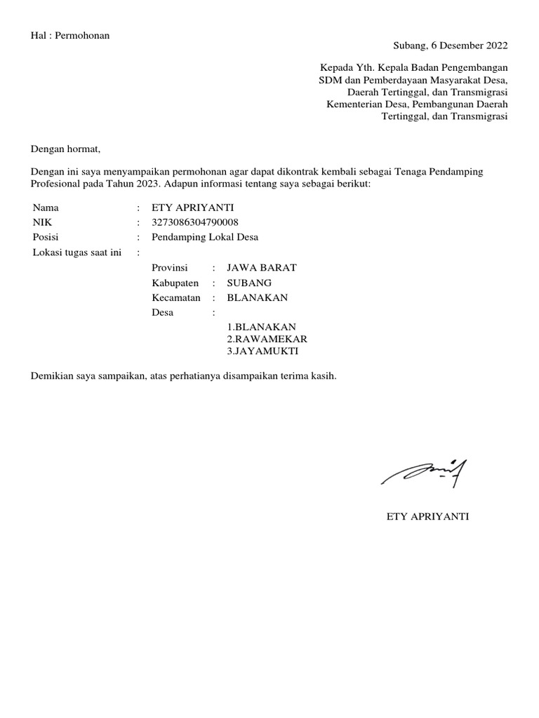 Surat Permohonan | PDF