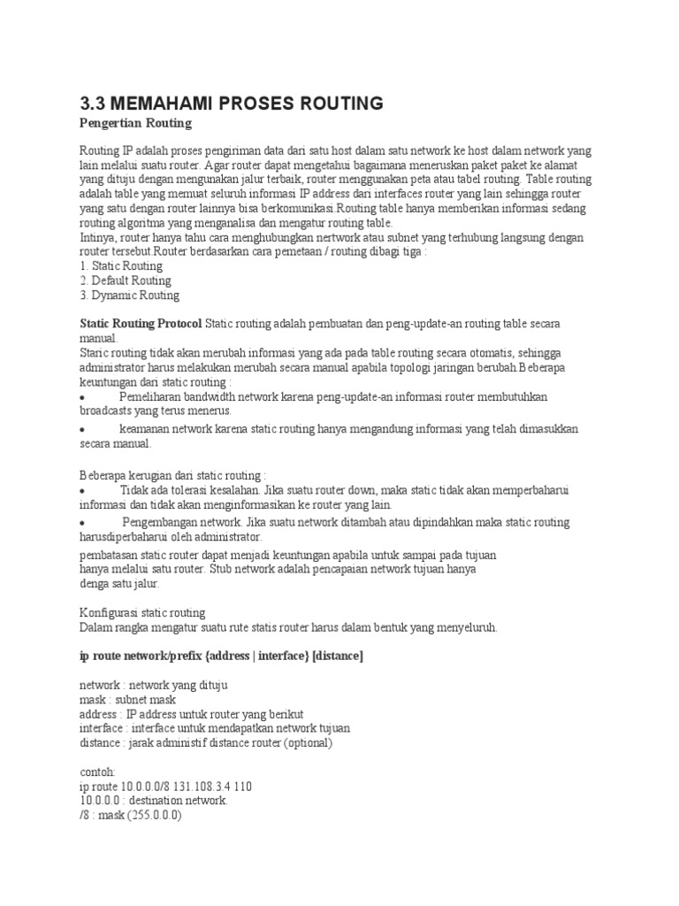 3.3 Memahami Proses Routing | PDF | Metode & Bahan Ajar | Teknologi ...