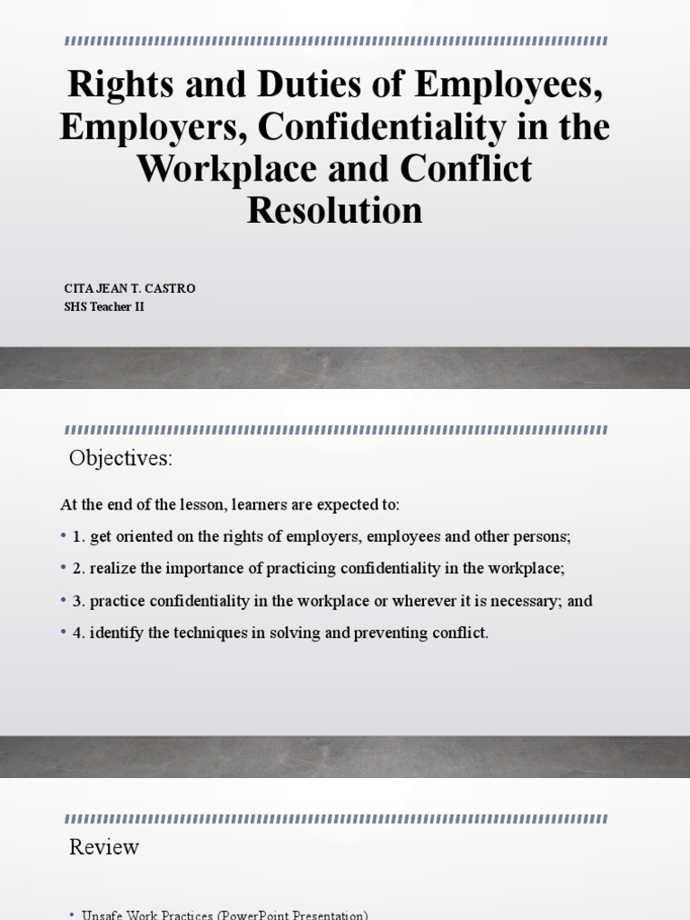 Importance of Workplace Confidentiality | PDF | Employment ...