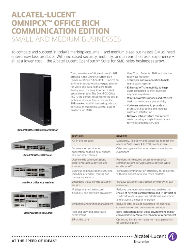 Omnipcx Datasheet | PDF | Session Initiation Protocol | Voice Over Ip
