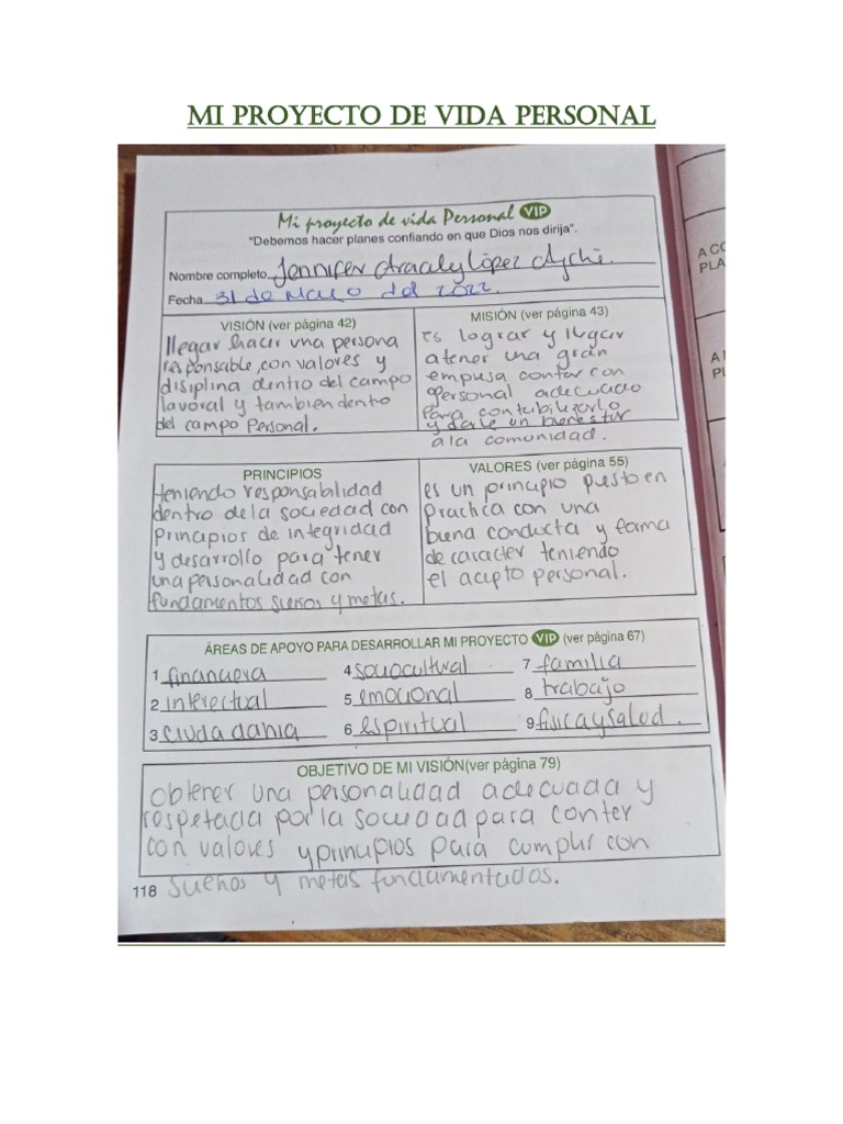 Mi Proyecto de Vida Personal PDF | PDF