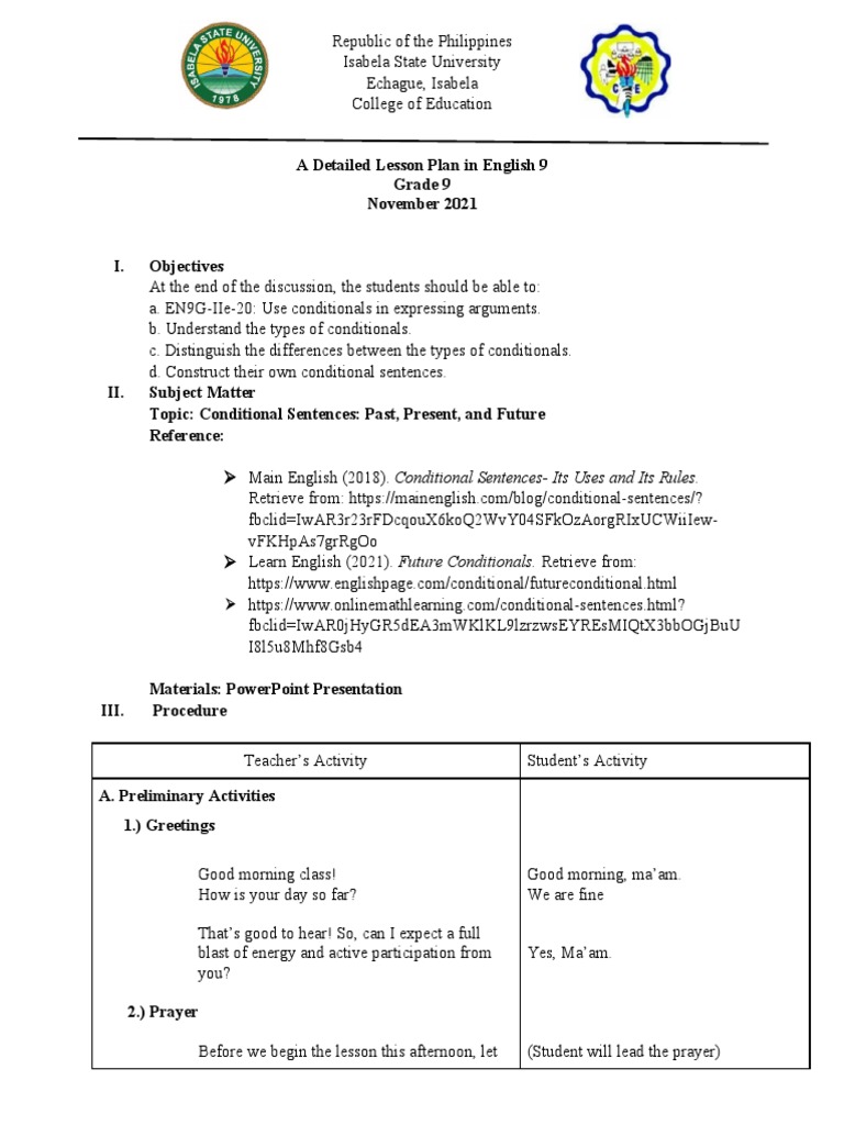 GROUP3 LessonPlan Grammar FINAL | PDF | Perfect (Grammar) | Grammatical ...