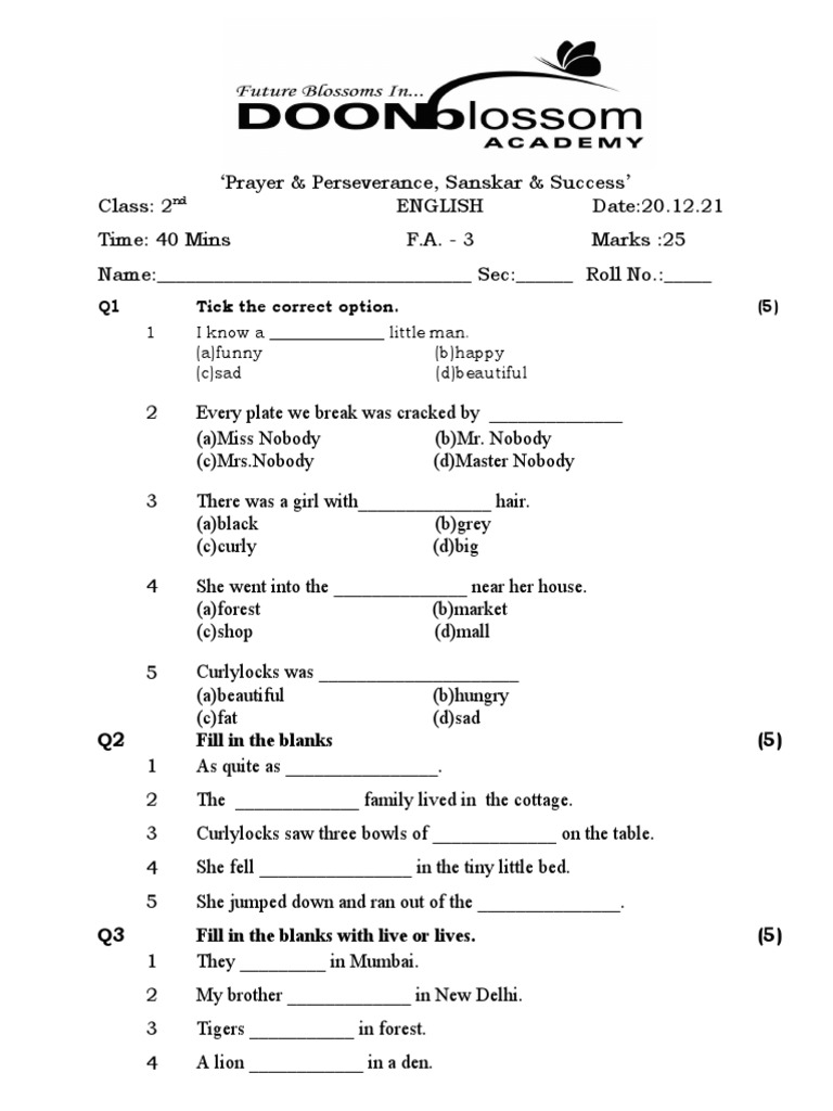 Class 2 ND FA3 | PDF