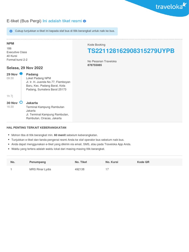 BUS AWAY E-Ticket | PDF