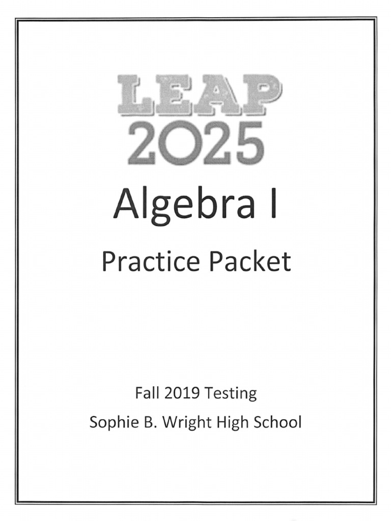 Algebra I Practice Packet Fall 2019 PDF | PDF