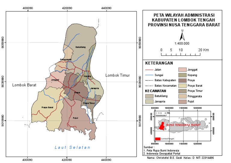 Peta Administrasi Lombok Tengah | PDF