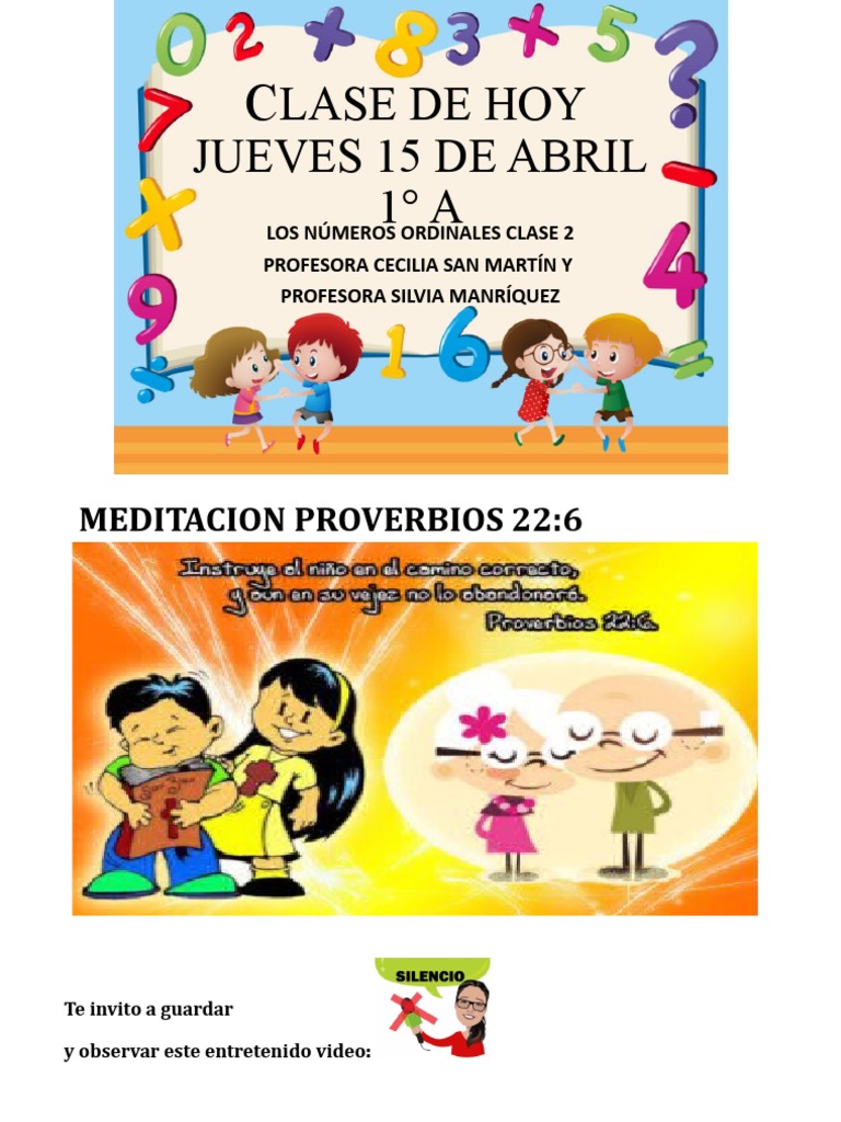 Números Ordinales 2 PPT 1° Básico | PDF