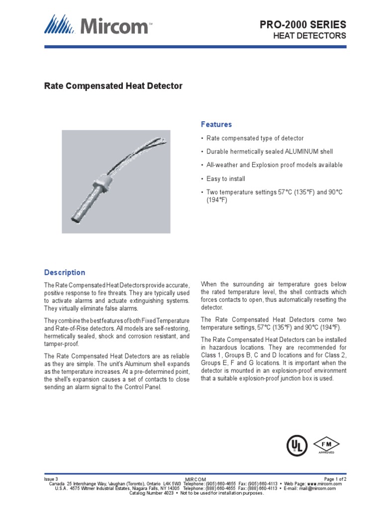 Rate Compensated Heat Detector | PDF | Electrical Engineering ...