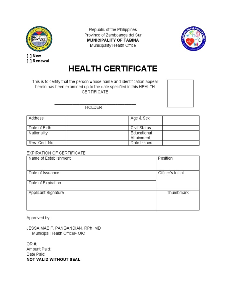 RHU Various Sanitary Forms | PDF