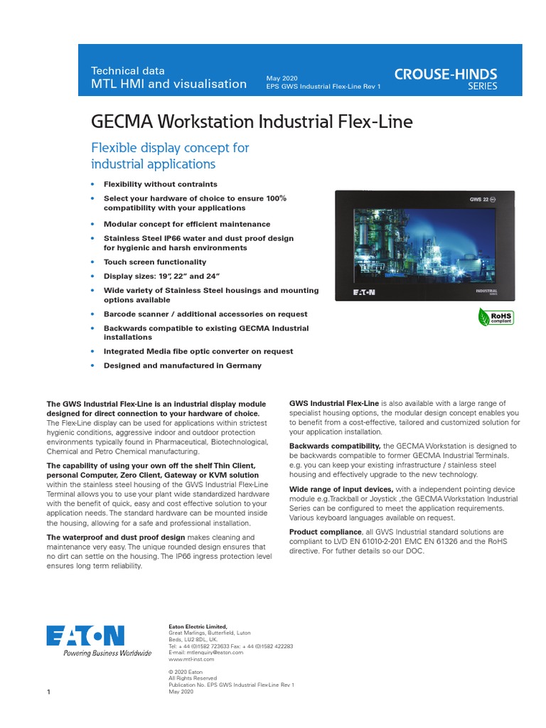 Crouse Hinds MTL Gecma Industrial Flex Workstation Datasheet | PDF ...