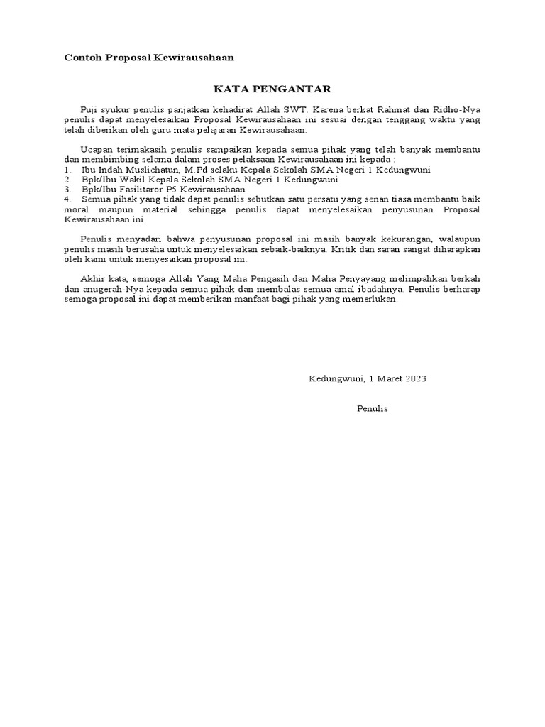 Contoh - Proposal P5 | PDF