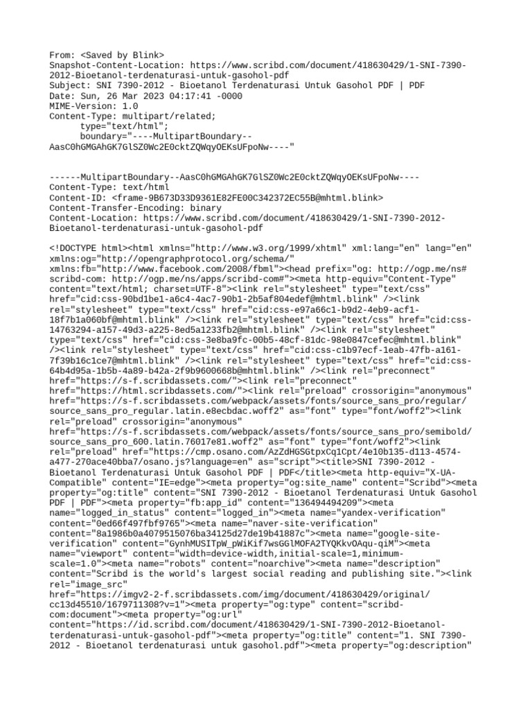 SNI 7390-2012 - Bioetanol Terdenaturasi Untuk Gasohol PDF - PDF ... SNI 7390-2012 - Bioetanol Terdenaturasi Untuk Gasohol PDF - PDF ...